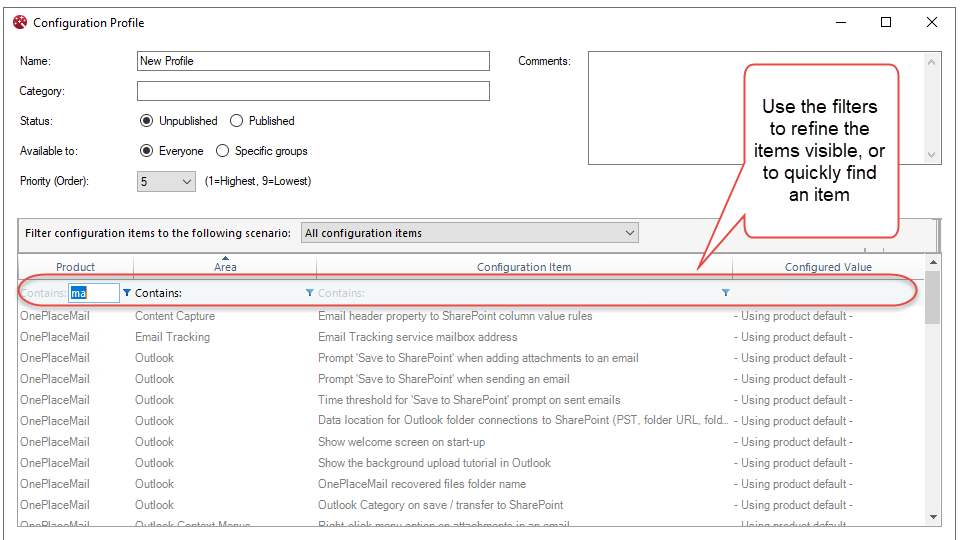 Configure Configuration Profile