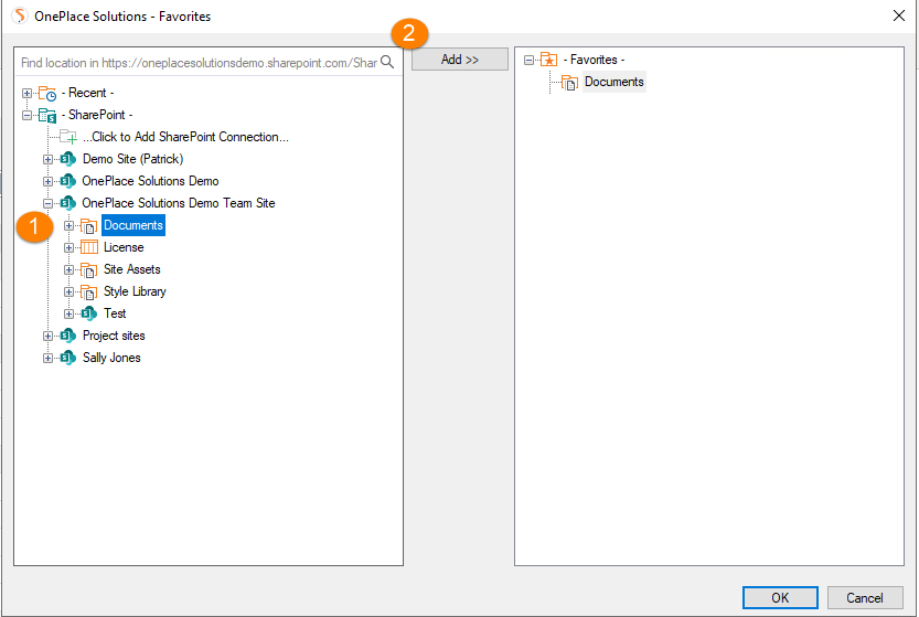 OnePlace Solutions Favorites