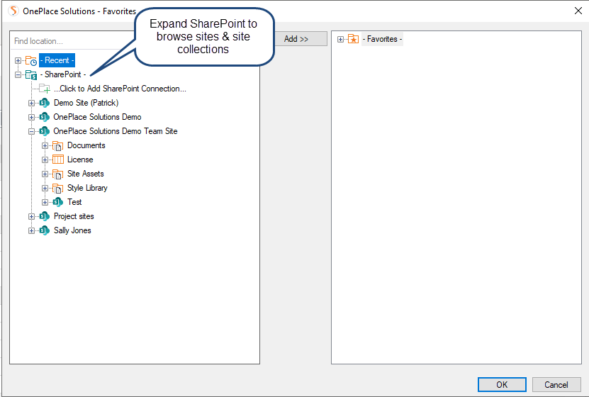 OnePlace Solutions Favorites