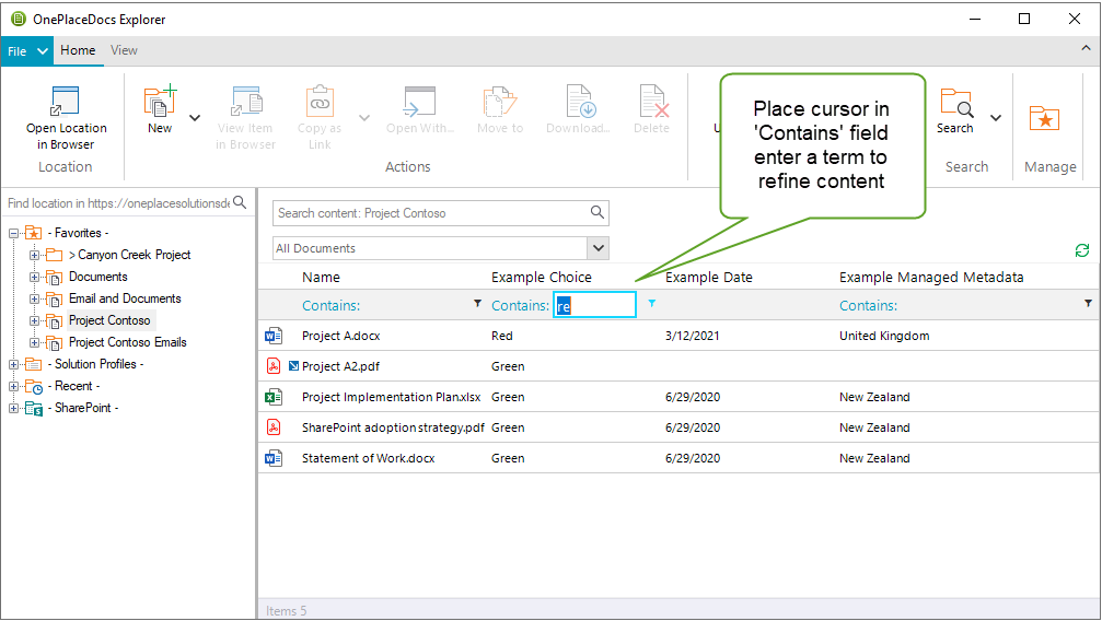 Type ahead filtering