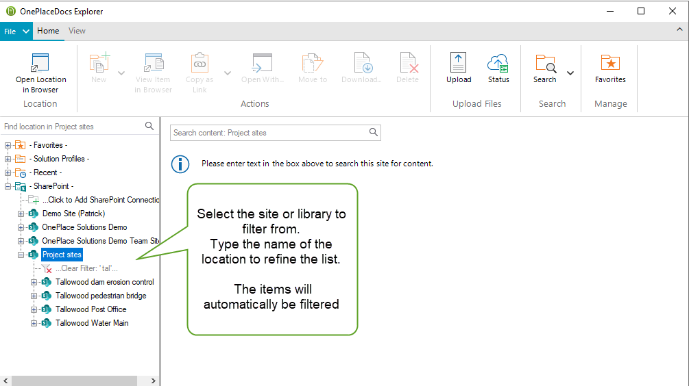 Type ahead filtering
