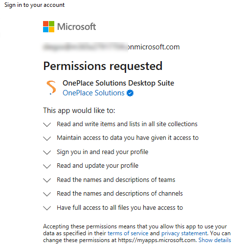 Permissions Required to use OnePlace Solutions