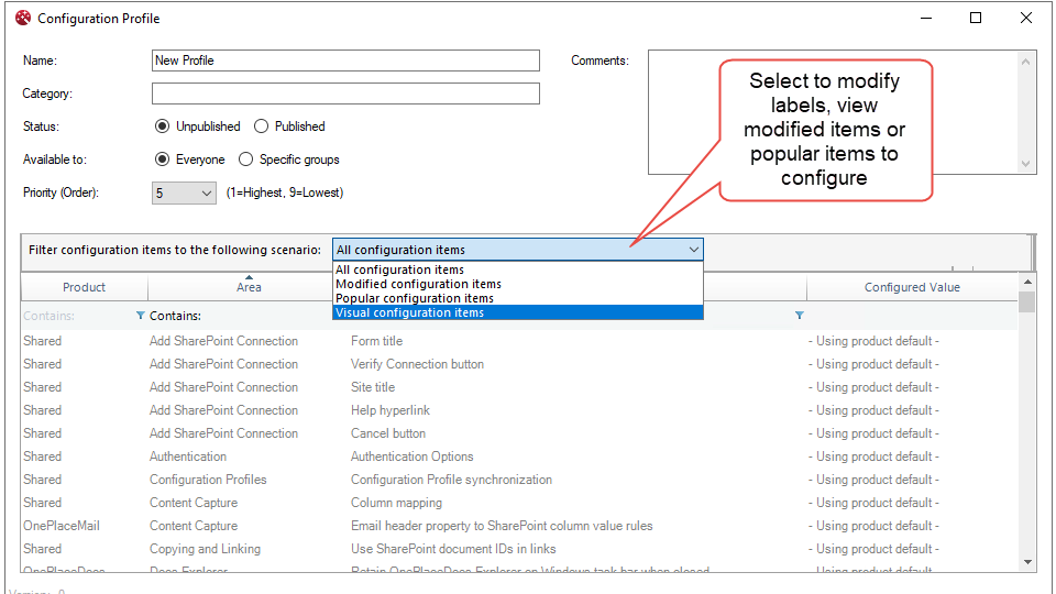 Configure Configuration Profile