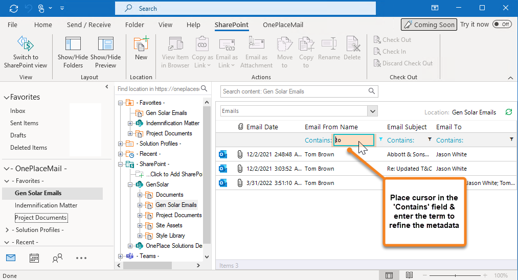 Type ahead filtering