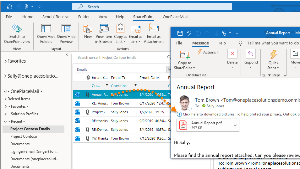 Work with emails