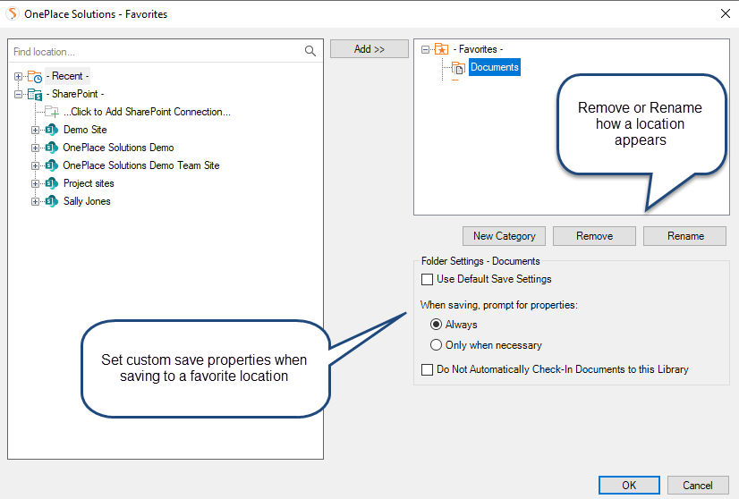 OnePlace Solutions Favorites