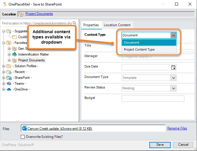 Content types & columns